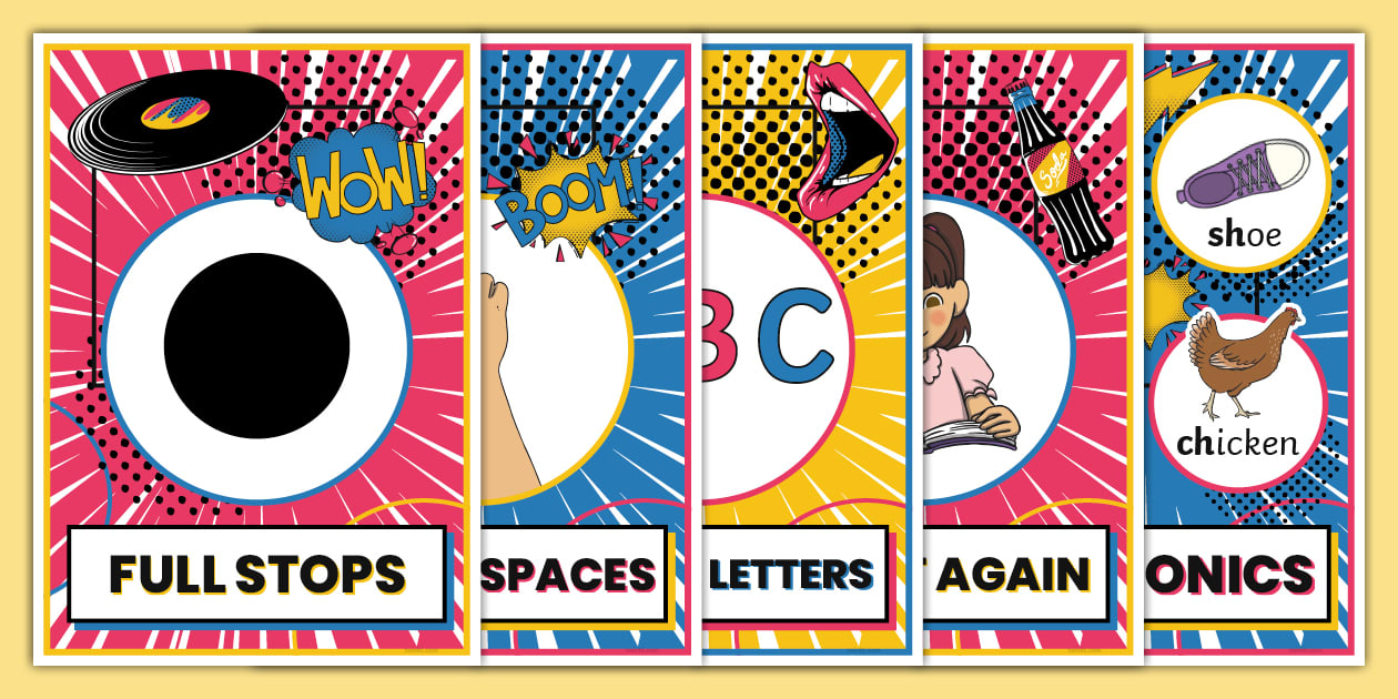POP Art!-Themed Writing Prompt Display Posters - Twinkl