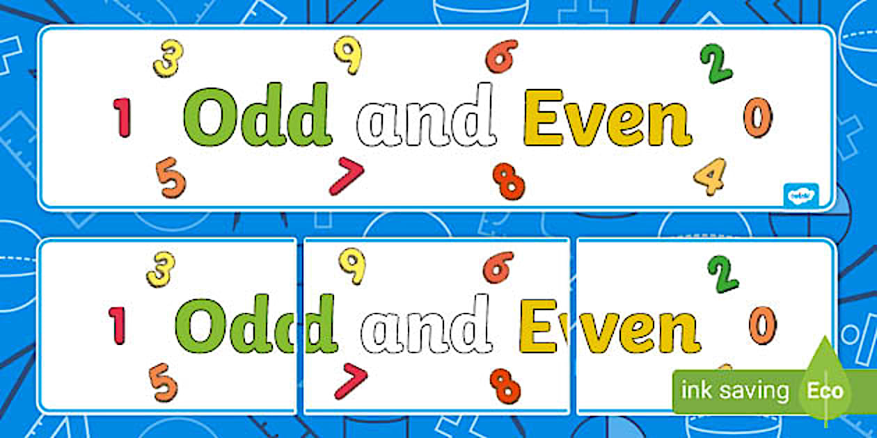 Odd and Even Display Banner (teacher made) - Twinkl