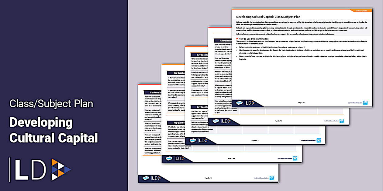 Developing Cultural Capital: Class/Subject Plan - Leaders