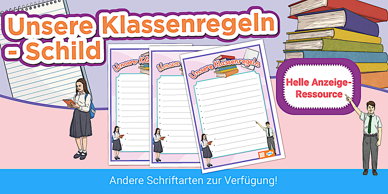 Unsere Klassenregeln - Schild (teacher made) - Twinkl