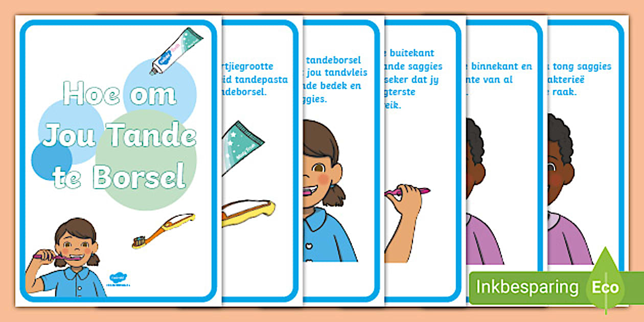 Hoe om Jou Tande te Borsel Plakkate - Twinkl