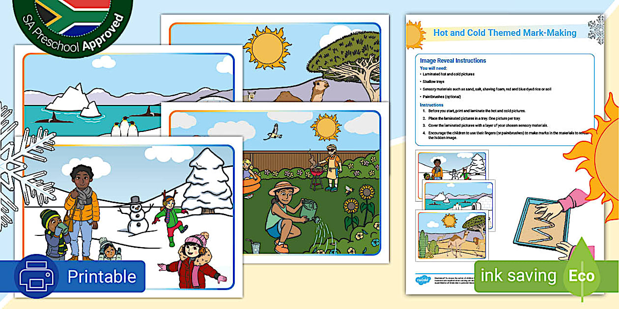 Hot and Cold Mark-Making Image Reveal (teacher made)