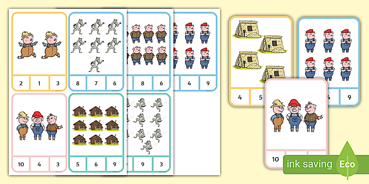 👉 The Three Little Pigs Peg Counting Activity - Twinkl