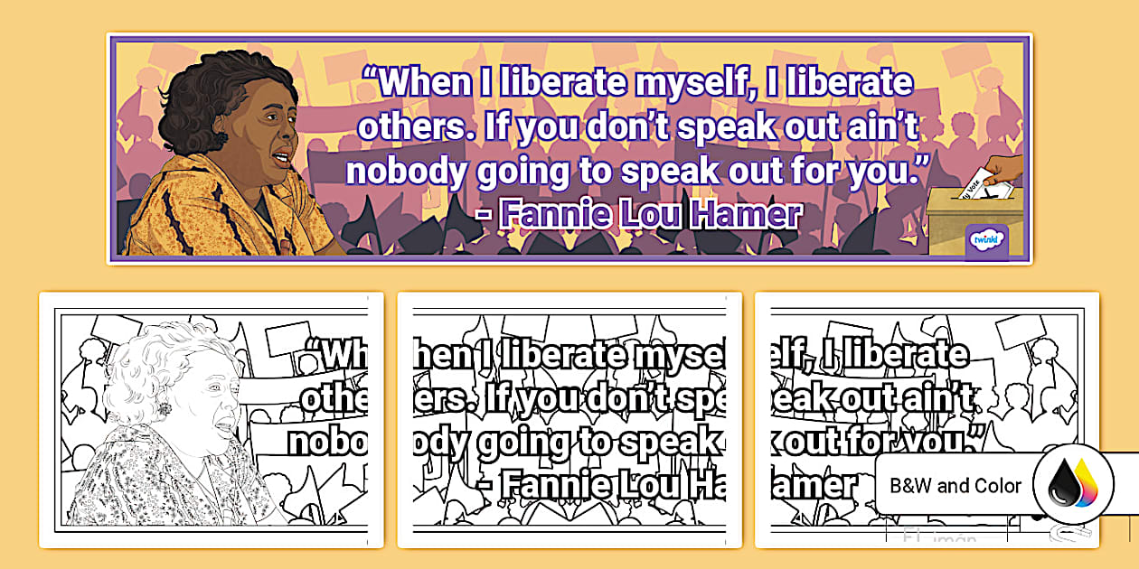 Fannie Lou Hamer Quote Black History Month Banner - Twinkl