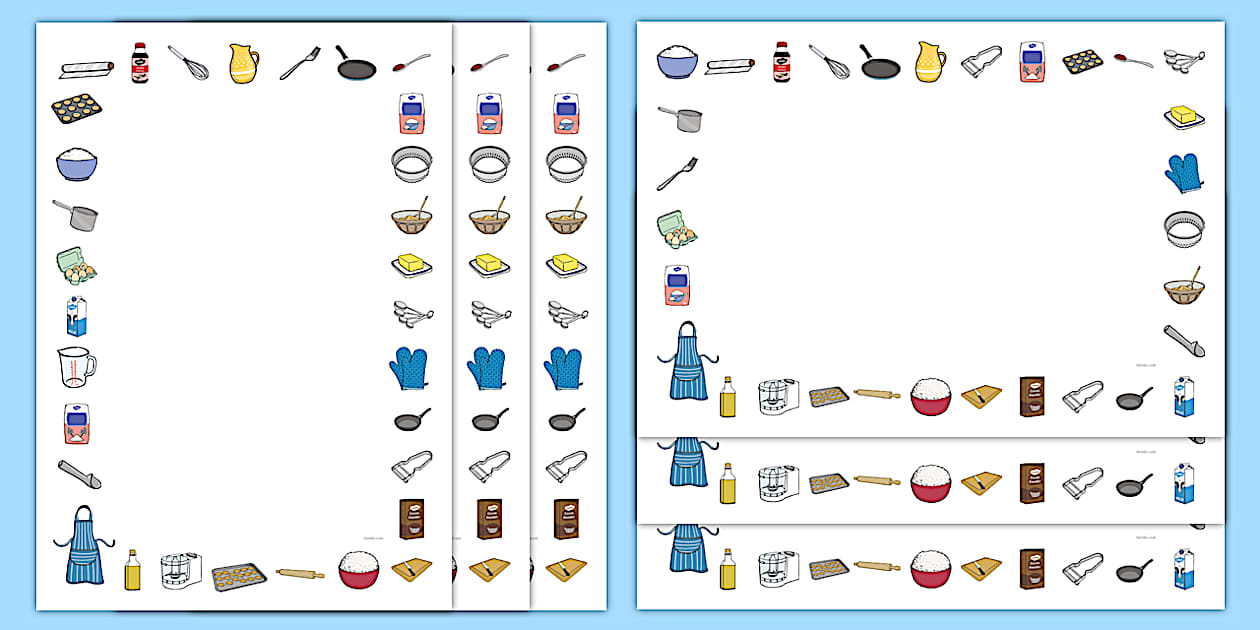 Editable Cooking Page Borders - Twinkl