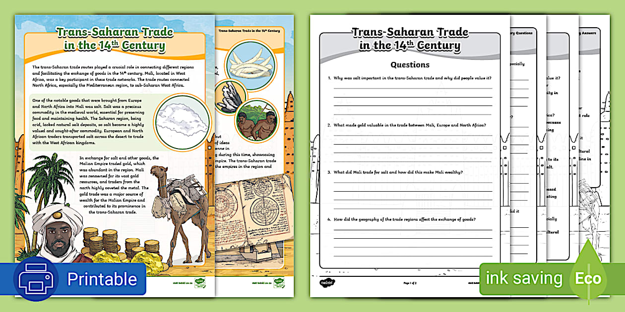Trans-Saharan Trade in the 14th Century (teacher made)