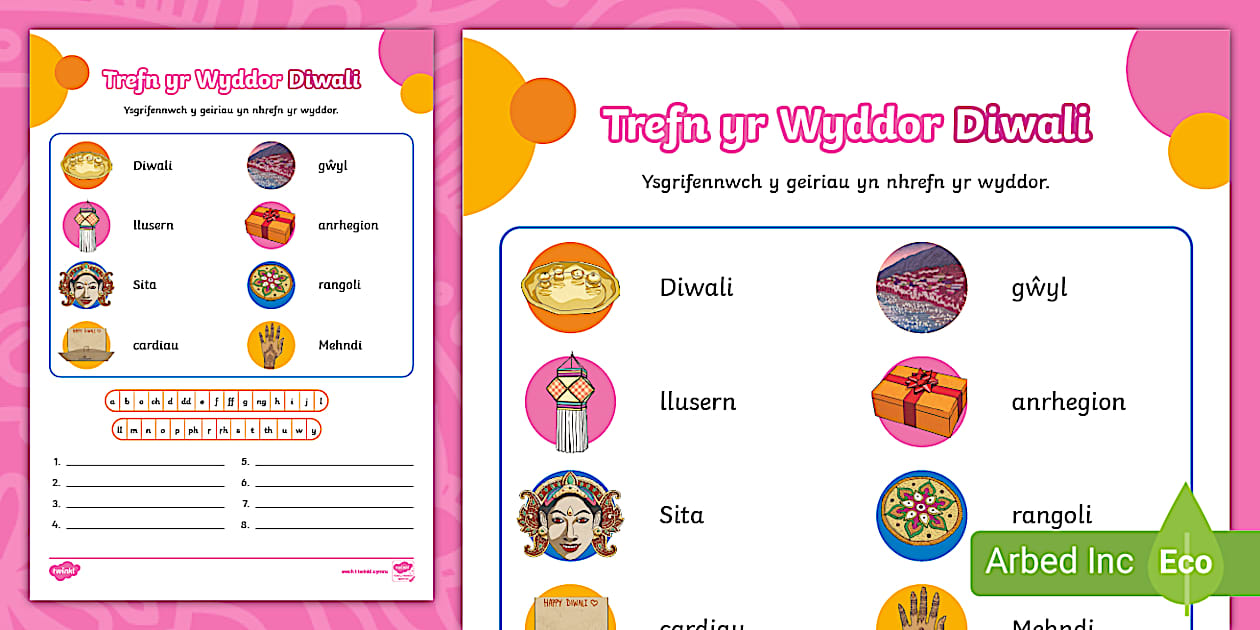 Trefn yr Wyddor Diwali