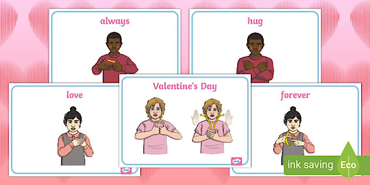 BSL Valentine's Display Posters (Teacher-Made) - Twinkl