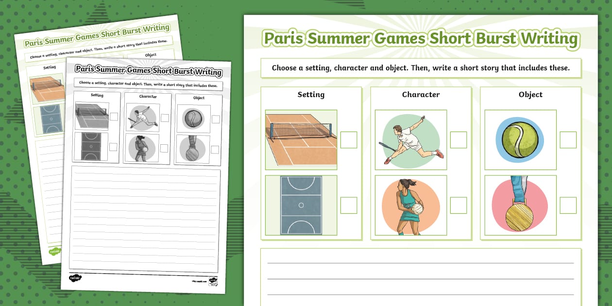 Paris Summer Games Short Burst Writing Template - Twinkl