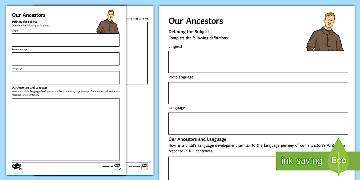 Development of English: Our Ancestors Worksheet / Worksheet