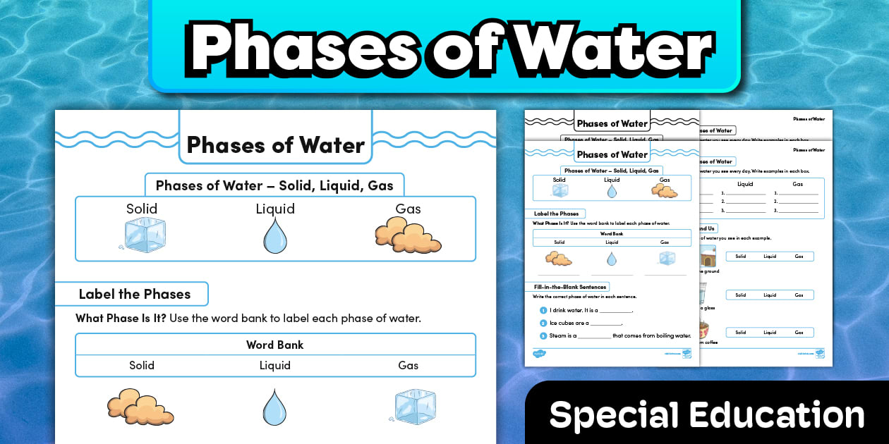 Phases of Water Adapted Science Worksheet