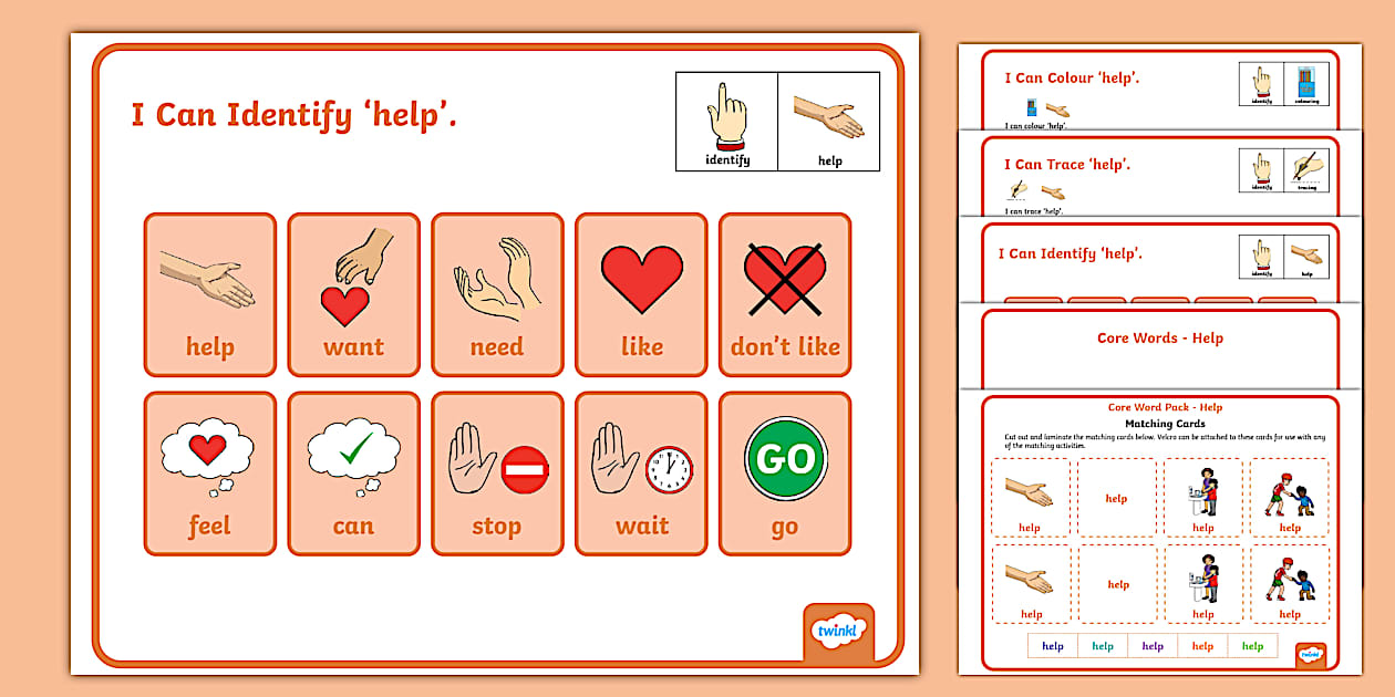 Core Word Pack - Help (teacher made) - Twinkl
