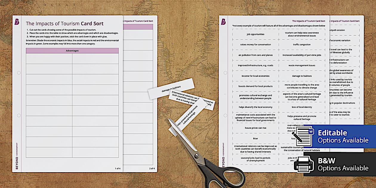 Impacts of Tourism Worksheet | Beyond Geography - Twinkl