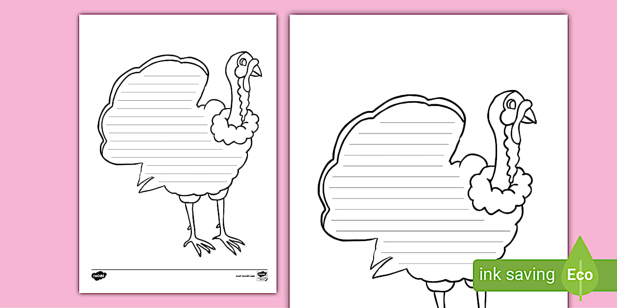 Turkey Writing Template (teacher made) - Twinkl