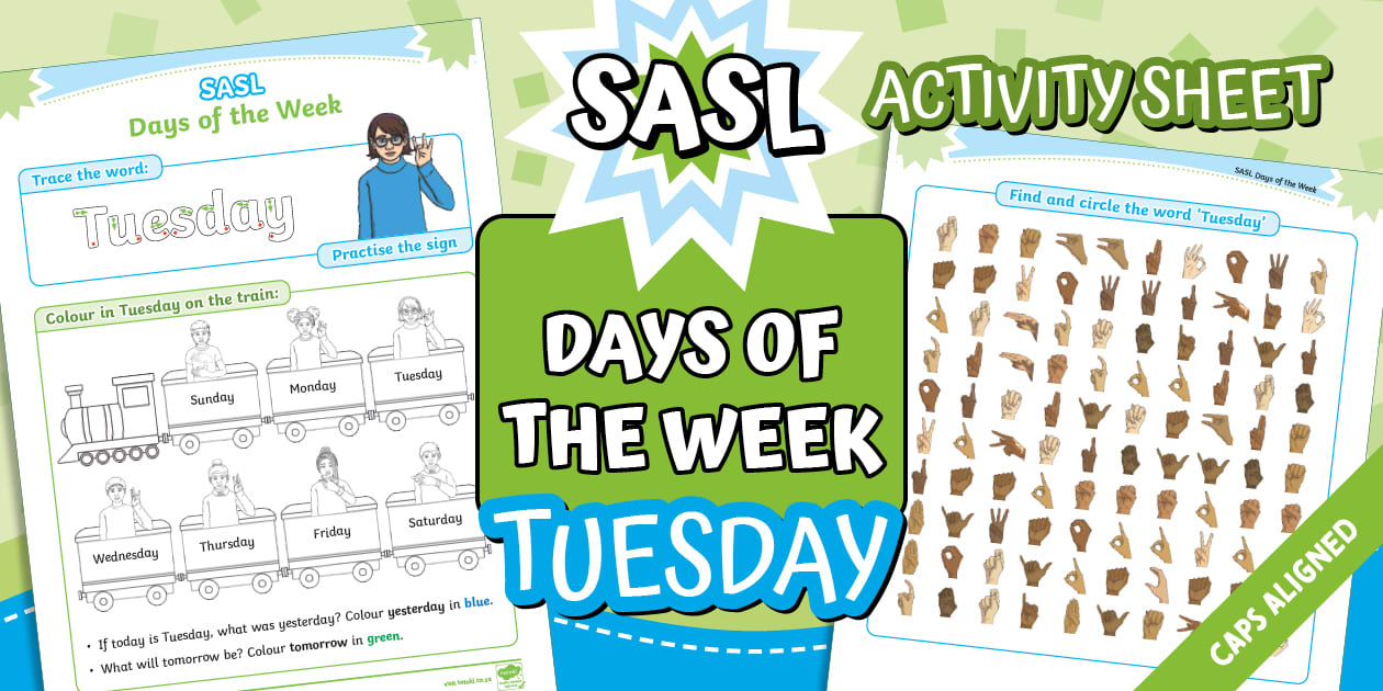 FP - SASL - Days of the Week - Tues - Activity Sheet (CAPS)