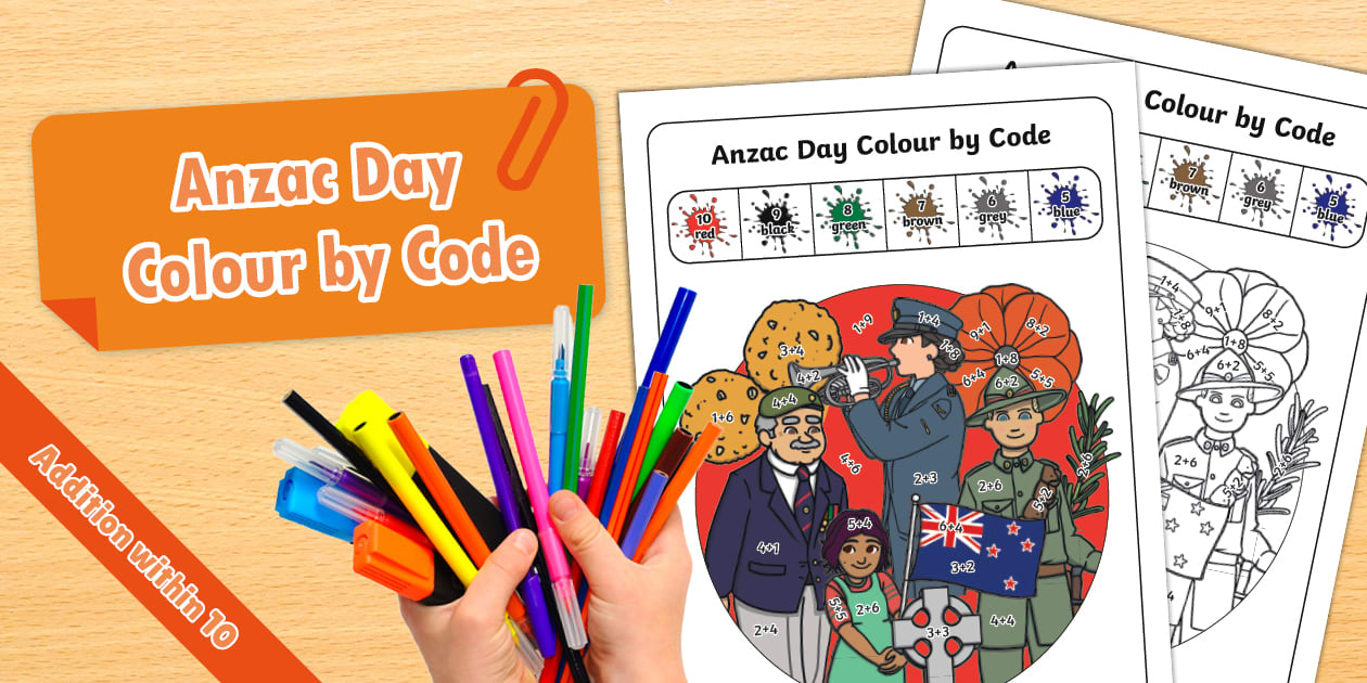 Anzac Day Colour by Code