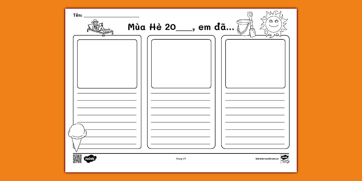 Mẫu Viết Về Kỳ Nghỉ Hè (teacher made) - Twinkl