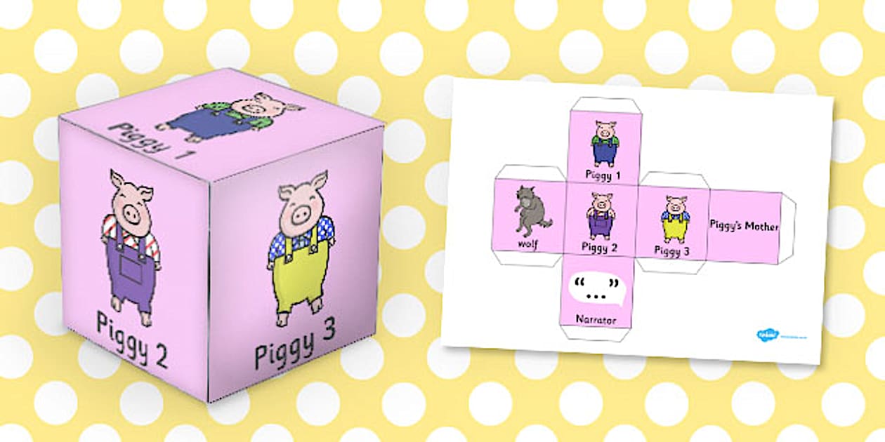 3 Little Pigs Role Play Dice (teacher made) - Twinkl