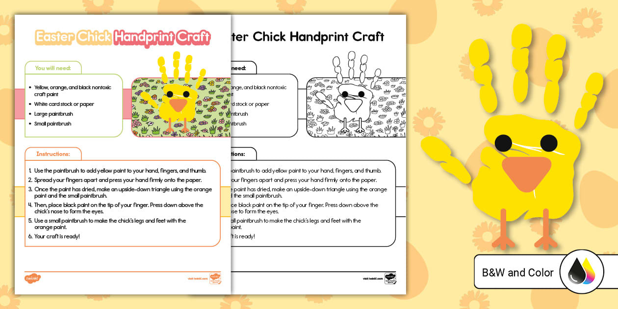 Easter Chick Handprint Craft