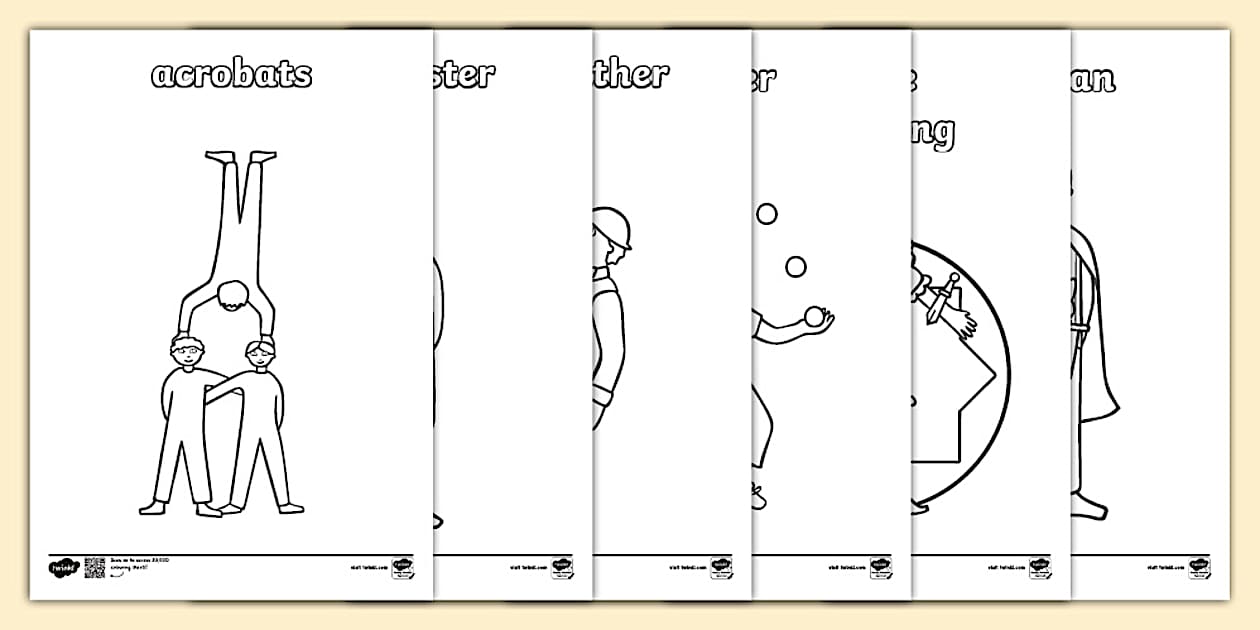 Editable Circus Colouring Sheets (teacher made) - Twinkl