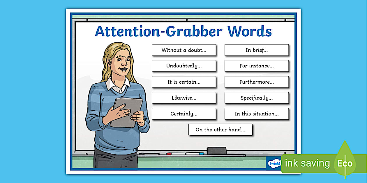Attention-Grabber Words Word Mat (teacher made) - Twinkl