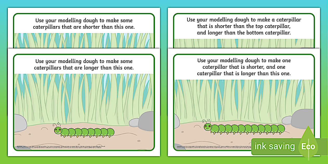 Editable Longer and Shorter Caterpillars Modelling Dough Mats