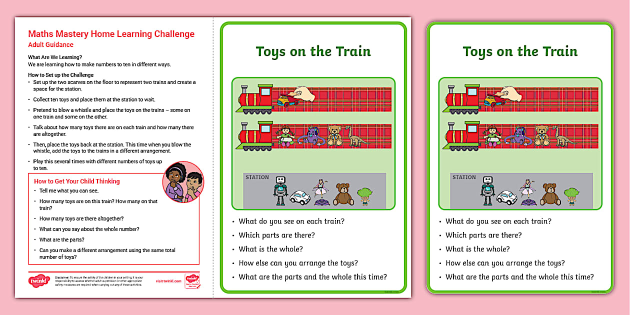 👉 Maths Composition to 10 Home Learning: Toys at the Station