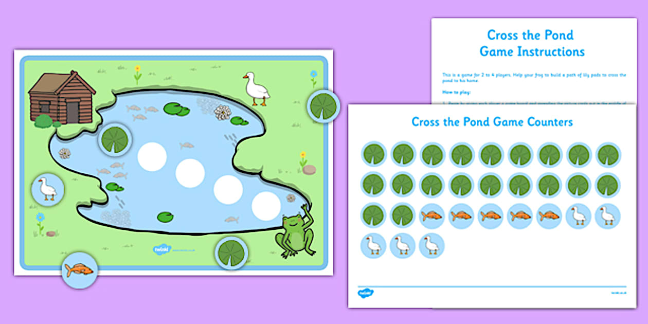 Cross the Pond Frog Game (teacher made) - Twinkl