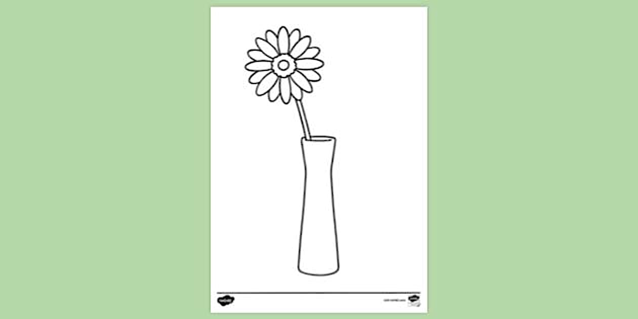 Flower Vase Colouring Sheet | Colouring Sheets - Twinkl