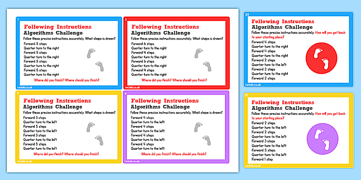 ICT Challenge Cards Preparing for Turtle Logo (Teacher-Made)