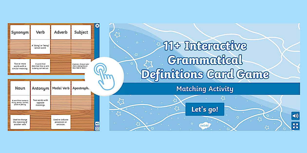 11+ Interactive Grammatical Definitions Card Game - Twinkl