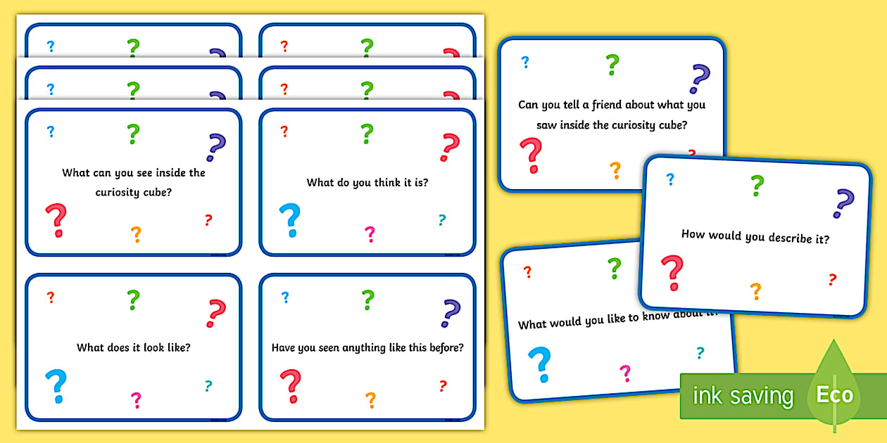 Editable Curiosity Cube Question Display Cards - Twinkl