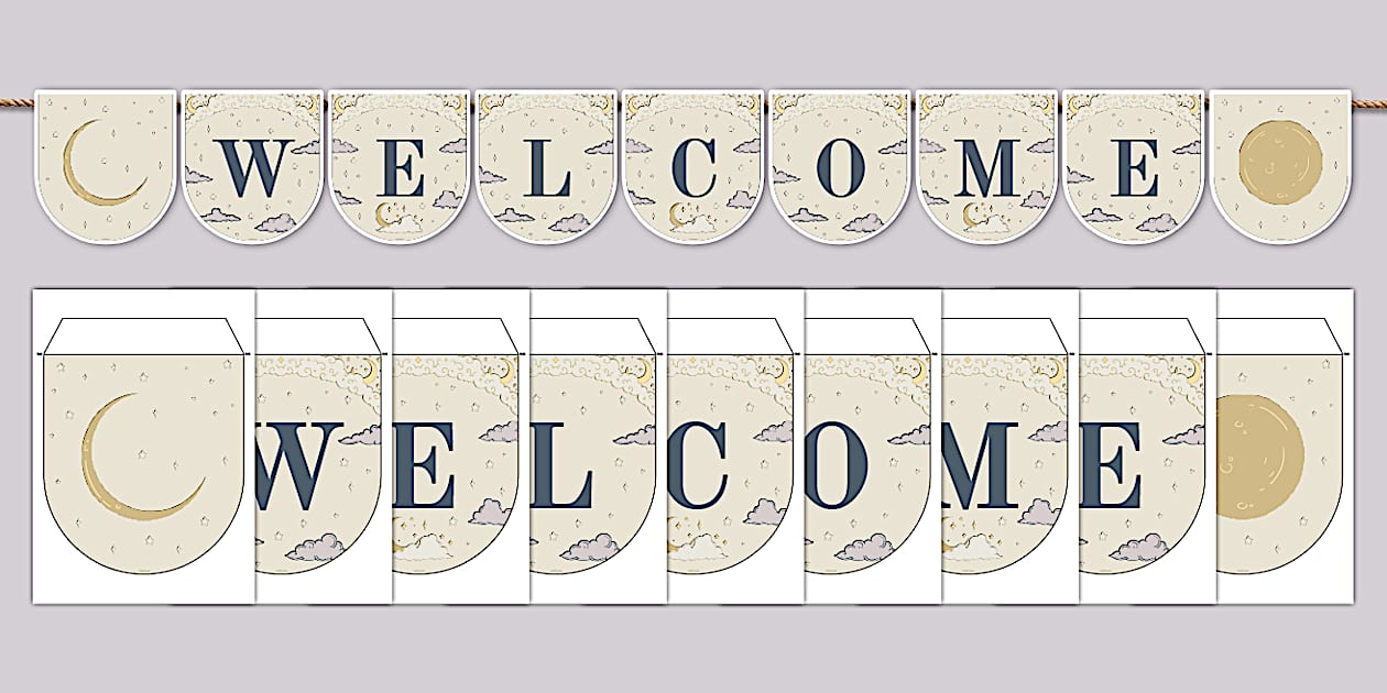 Celestial-Themed Welcome Display Bunting (Teacher-Made)