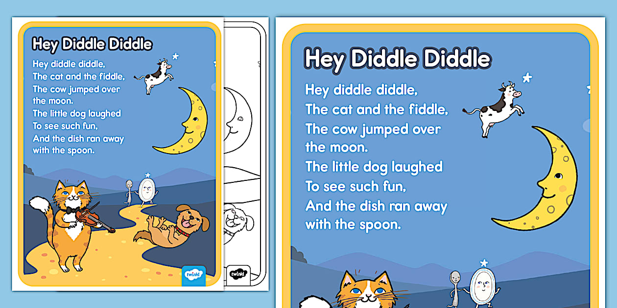 Hey Diddle Diddle Poster - Twinkl