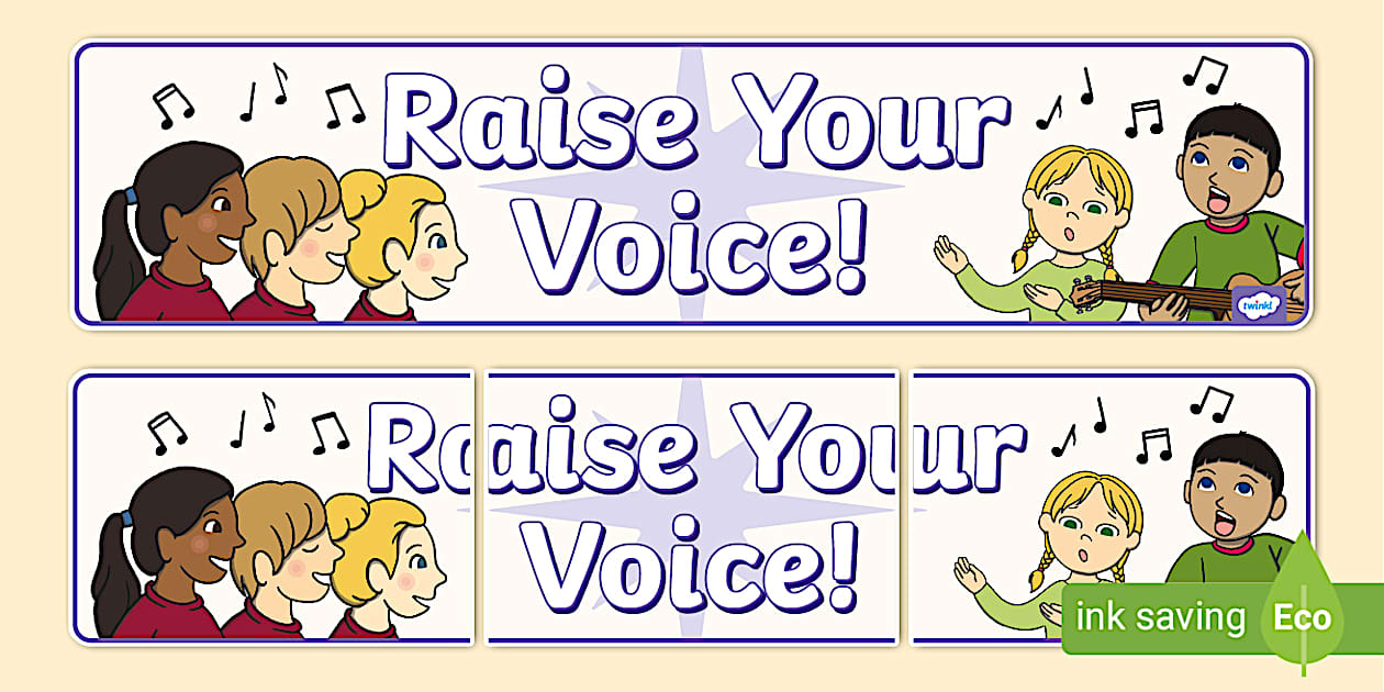 👉 Raise Your Voice! Display Banner (teacher made)