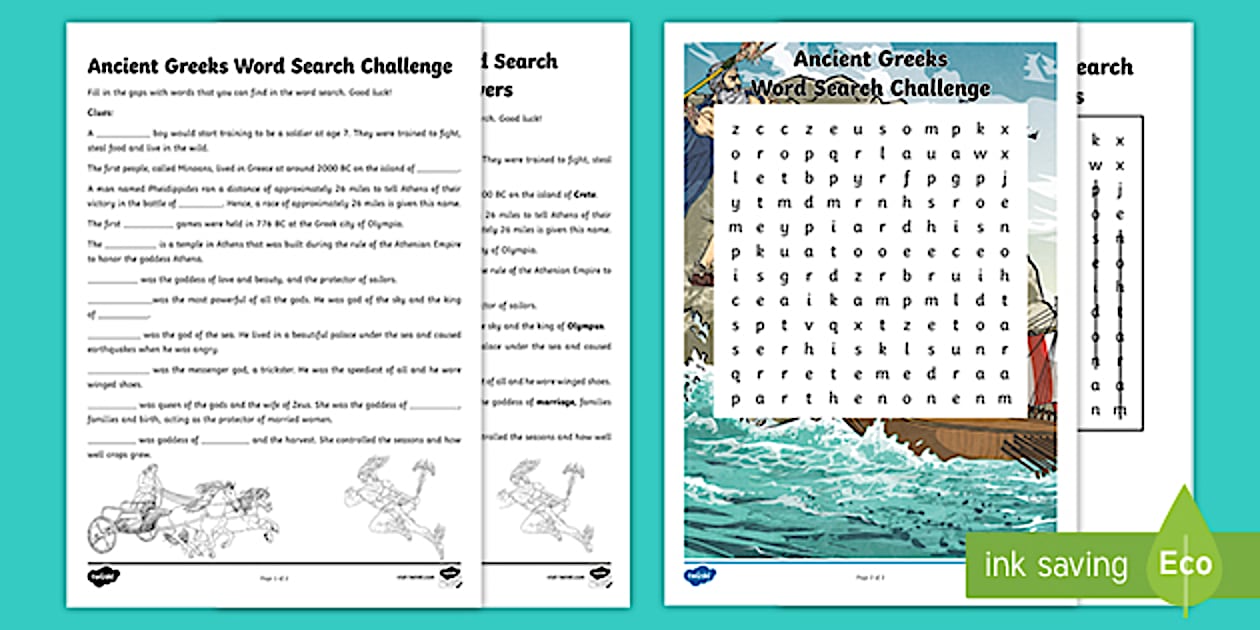 Greek Ancient History Word Search - HASS - Twinkl