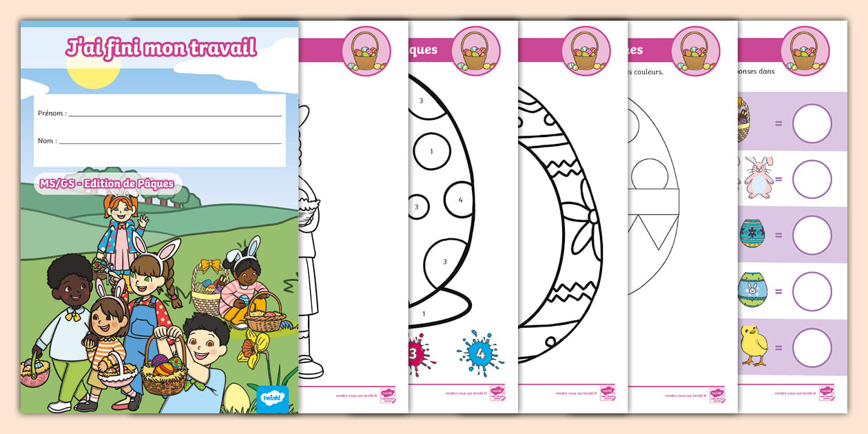 J'ai fini mon travail - MS/GS - édition Pâques