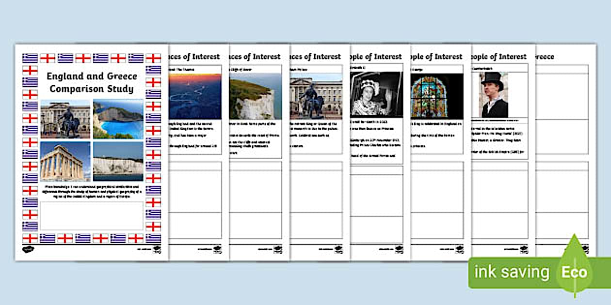 England and Greece Comparison Study Research Booklet - KS2