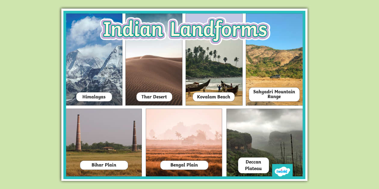 Indian Landforms Photo Display Poster (teacher made)