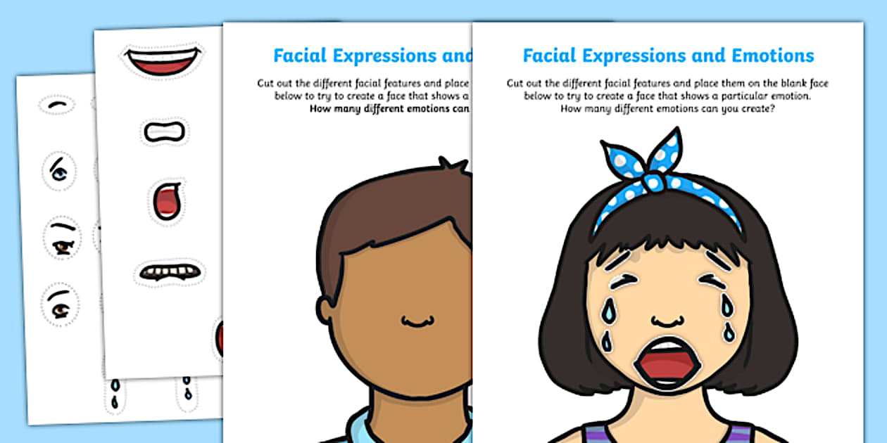 Facial Expressions Printable - Cut and Paste (teacher made)