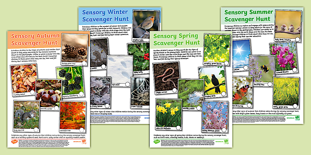The Seasons Sensory Scavenger Hunts Activity Pack | Twinkl