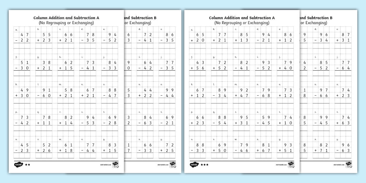 👉 2-Digit Column Addition and Subtraction Activity Sheet - KS2 Maths ...