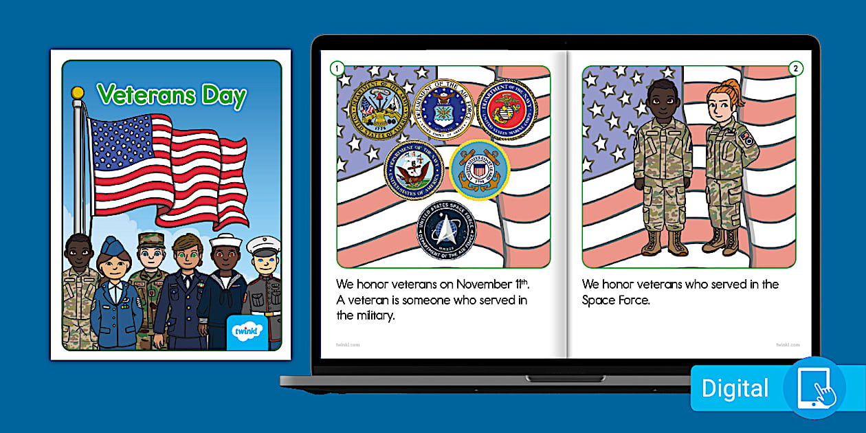 Veterans Day Emergent Reader eBook | Twinkl USA - Twinkl