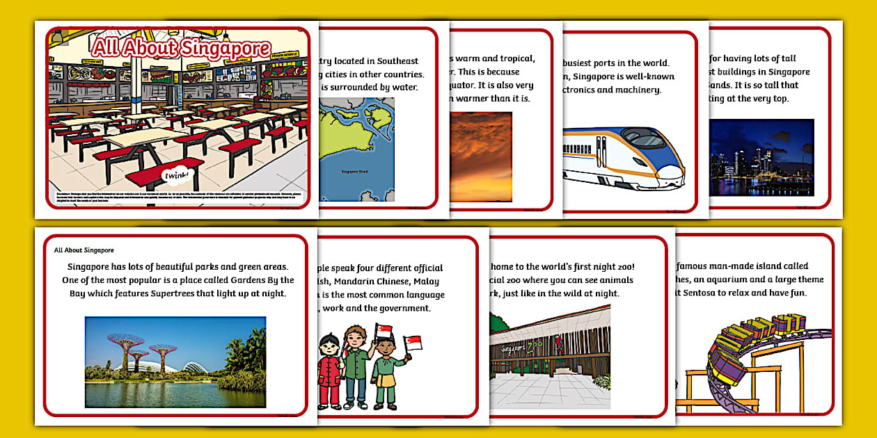 All About Singapore Fact Cards (teacher made) - Twinkl