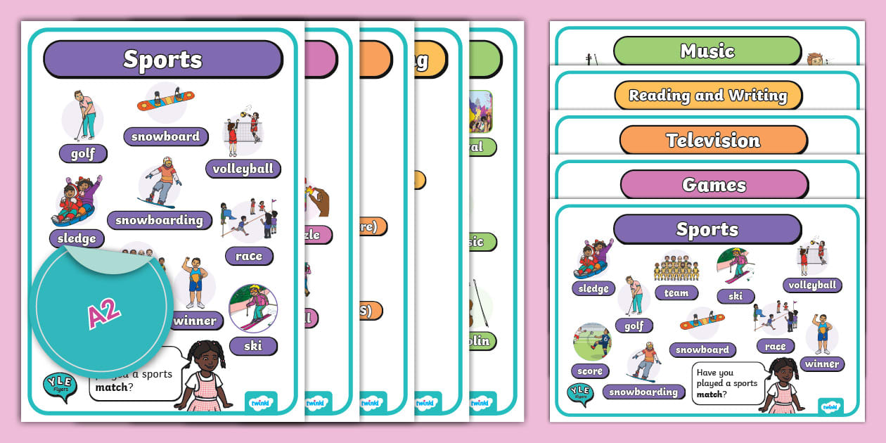 YLE Flyers - Sports & Leisure Vocabulary Poster - Twinkl
