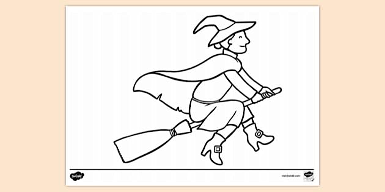Witch Colouring Sheet | Colouring Sheets - Twinkl
