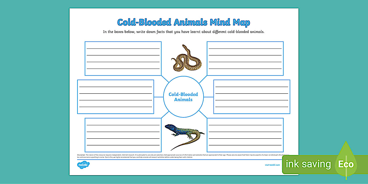 Cold-Blooded Animals Mind Map - Twinkl