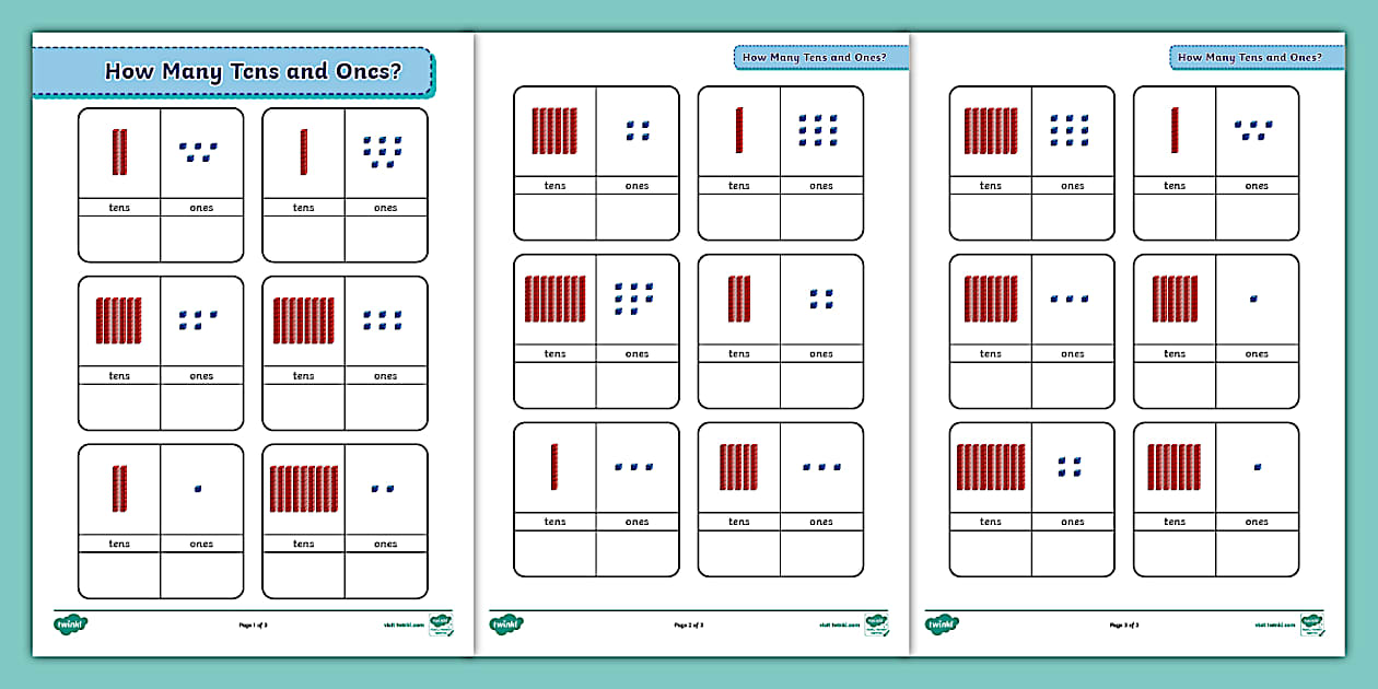 Tens and Ones Worksheet (teacher made) - Twinkl