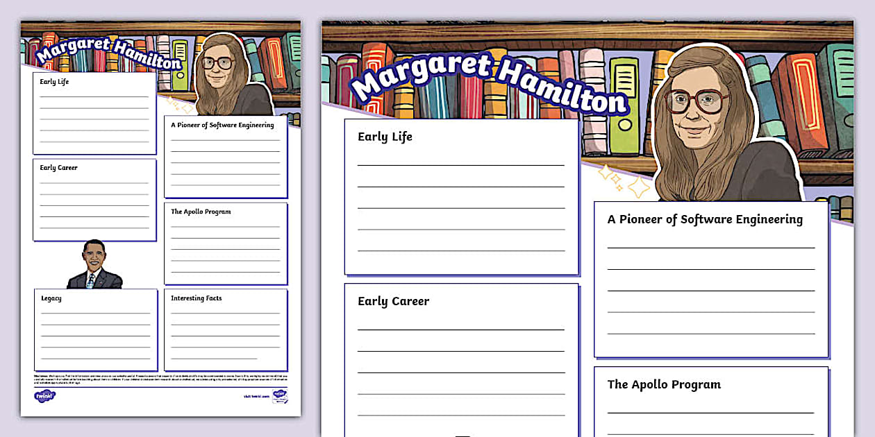 Margaret Hamilton Fact File Template (teacher made) - Twinkl