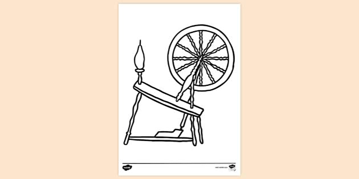 Spinning Wheel Colouring Sheet for Kids - Creative Resource